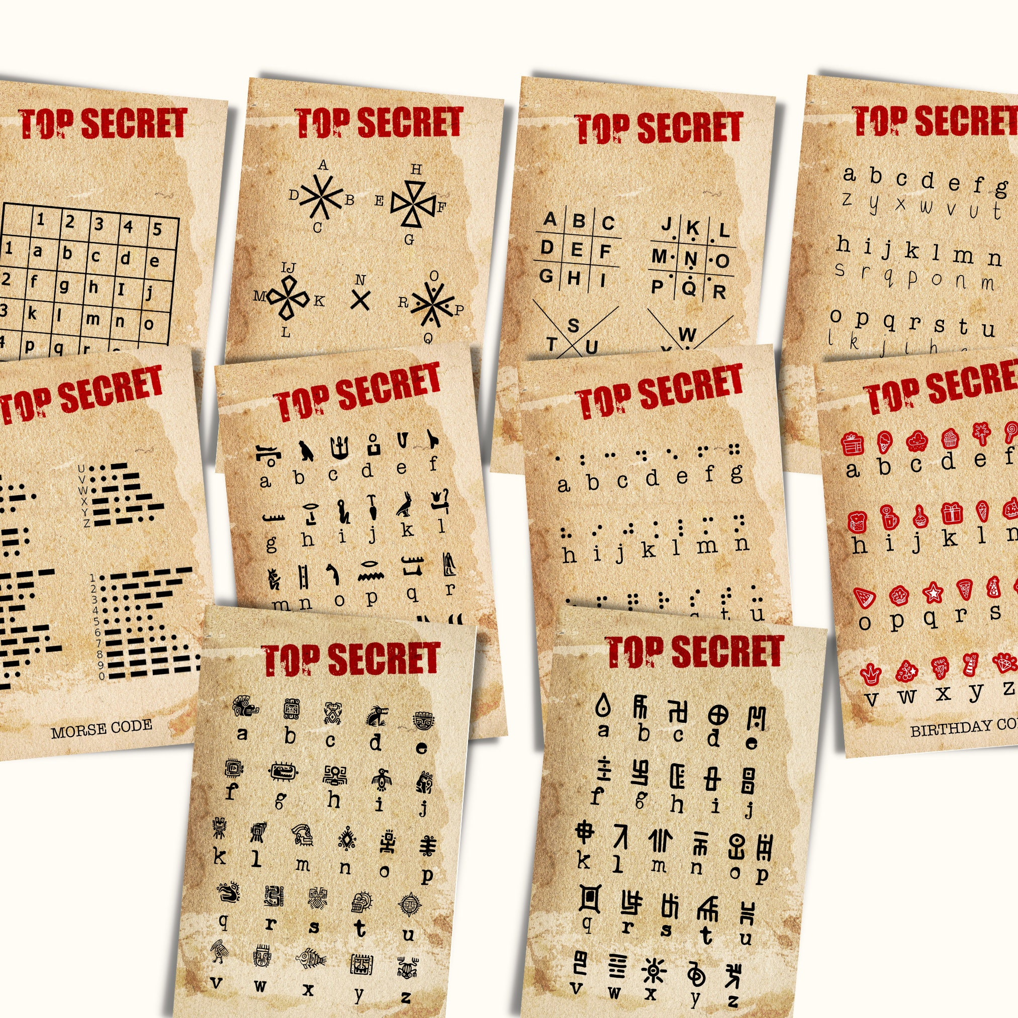 Spy Party Game, DIY Escape Room Prop. 11 Ciphers and Codes With ...