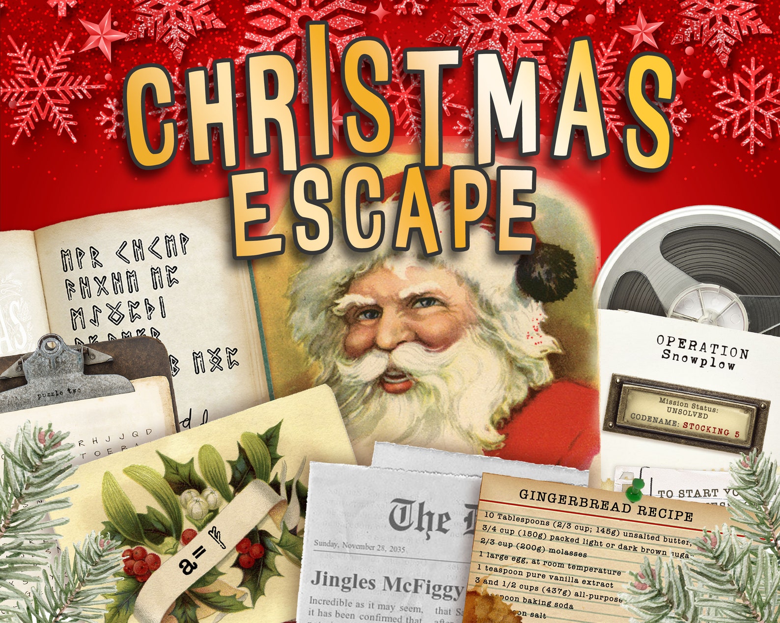 Escape Room Game. DIY Printable Christmas Themed Escape Room.. Family ...