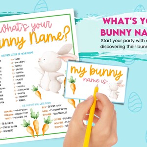 Easter Game. What's Your Bunny Name? Family Easter Printable. Indoor ...