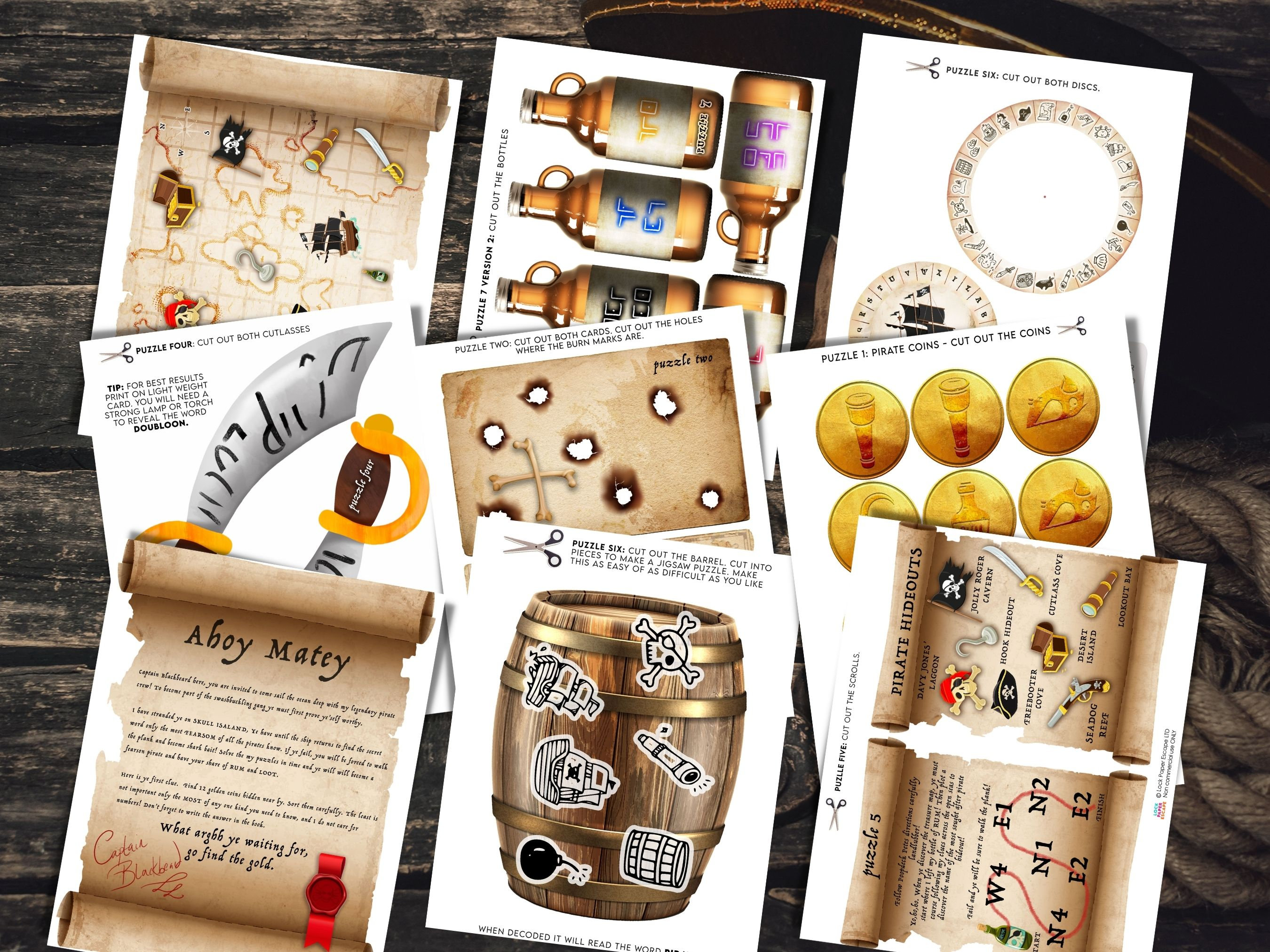 Printable Kids Escape Room. Pirate Escape Room KIT. Printable Pirate ...