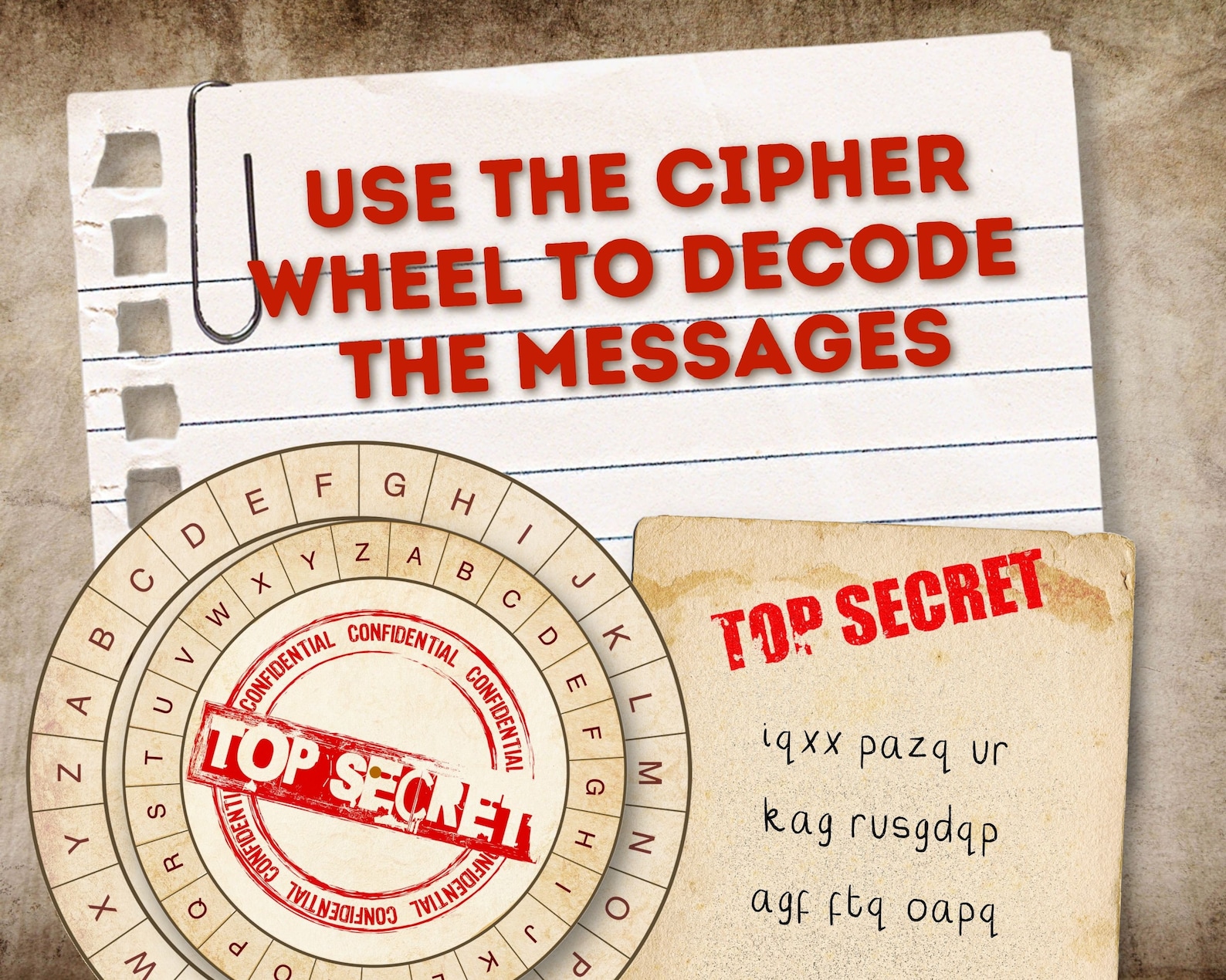 Printable Cipher Wheel for Kids | Secret Spy Codes Activity | Spy Party ...