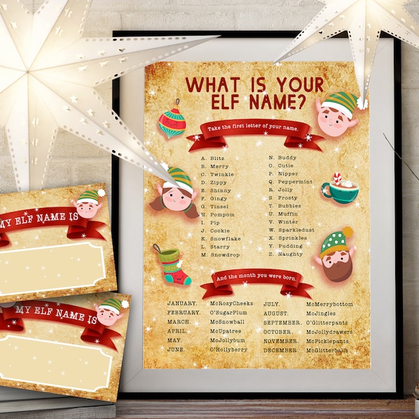 Whats Your Elf Name - Etsy