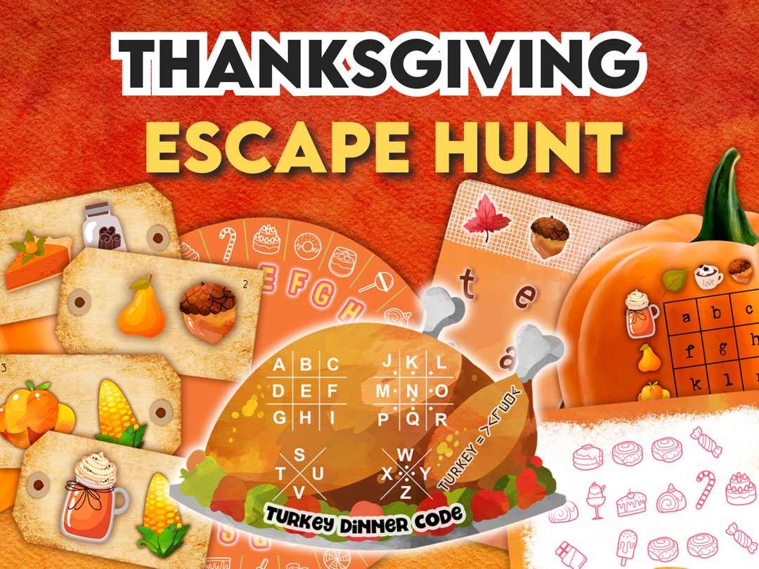 Thanksgiving Escape Room Treasure Hunt: Kids Activity (digital Download ...