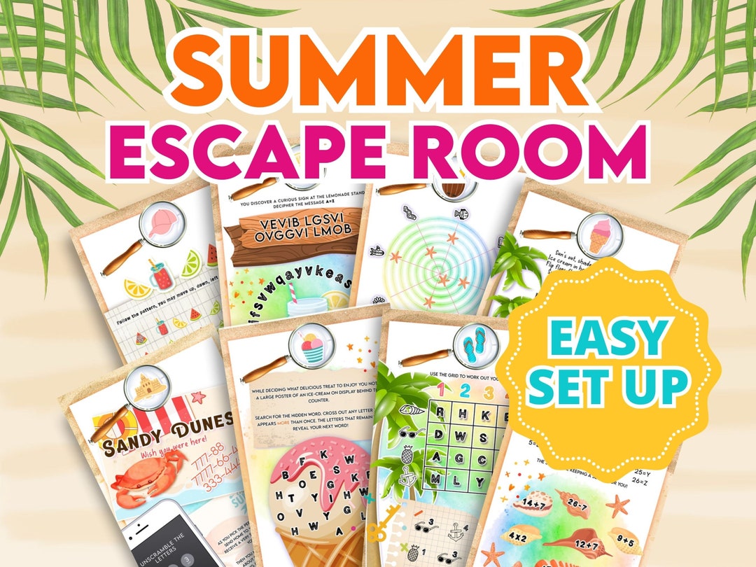 Summer Fun Escape Room for Kids. Printable Puzzle Game. Birthday Party ...