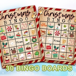 Christmas Bingo. 30 Printable Bingo Cards And - Etsy