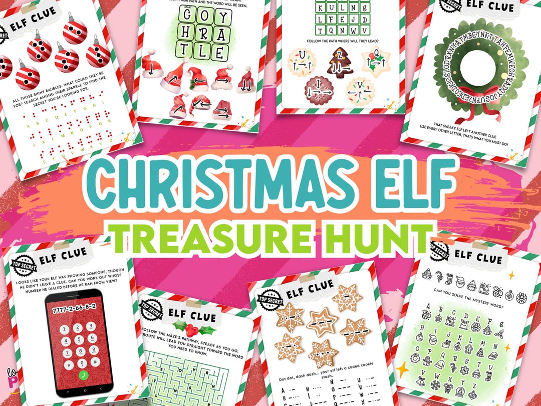 Elf Scavenger Hunt Clues. DIY Printable Christmas-themed Escape Room ...