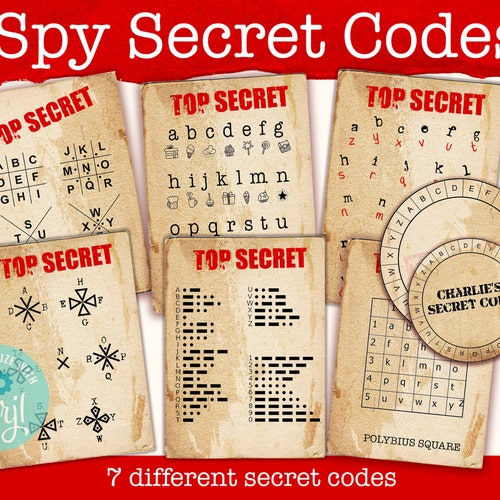 Secret Agent Codes & Ciphers Printable Decoders Top Secret | Etsy UK