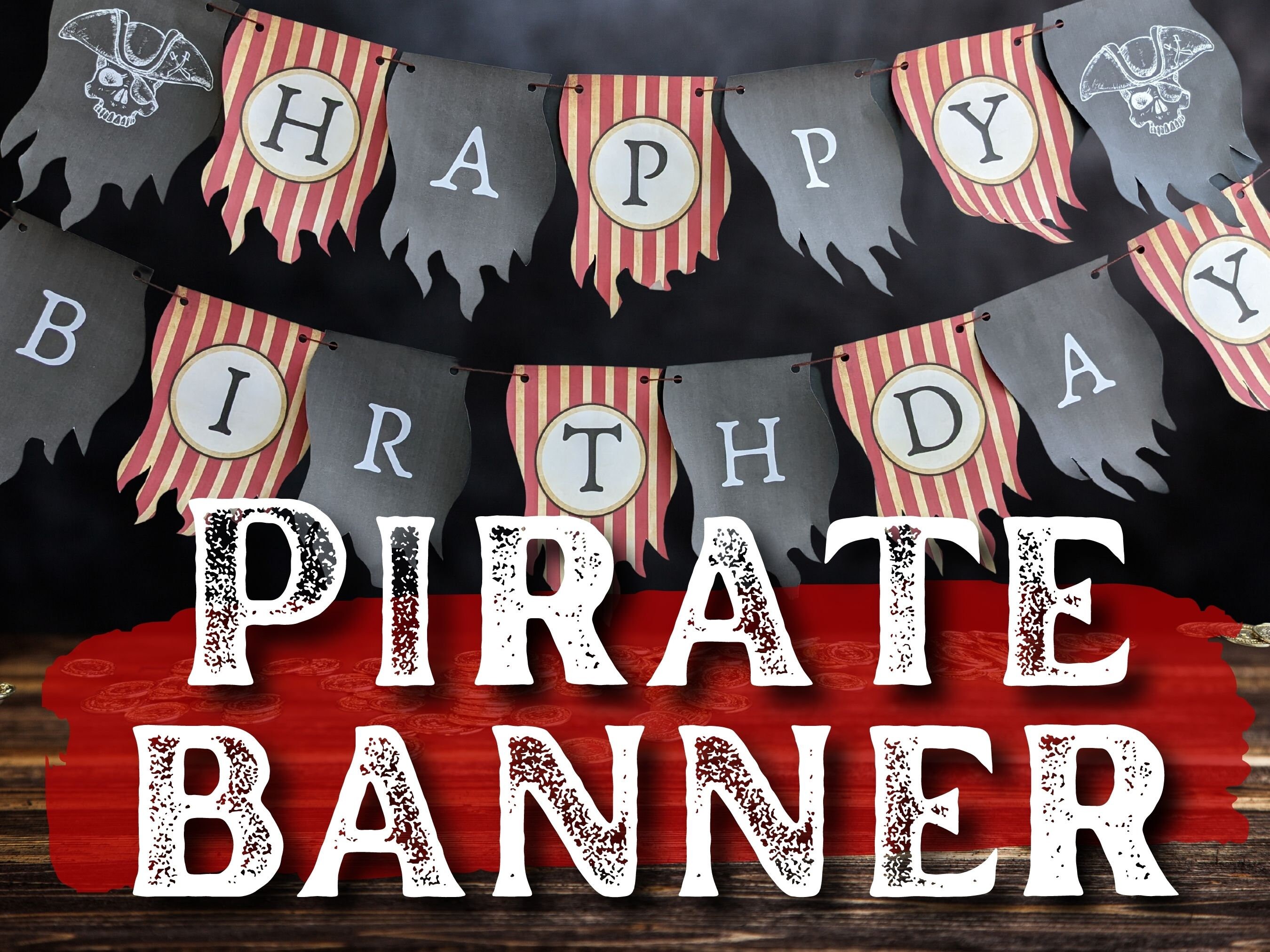 Pirate Decor Pirate Party Banner. Printable Pirate Banner to - Etsy
