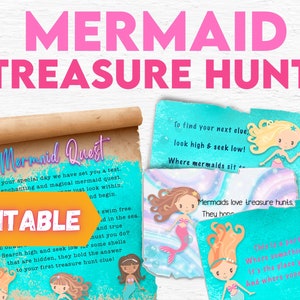 Birthday Treasure Hunt. Mermaid Scavenger Hunt Clues. Editable - Etsy