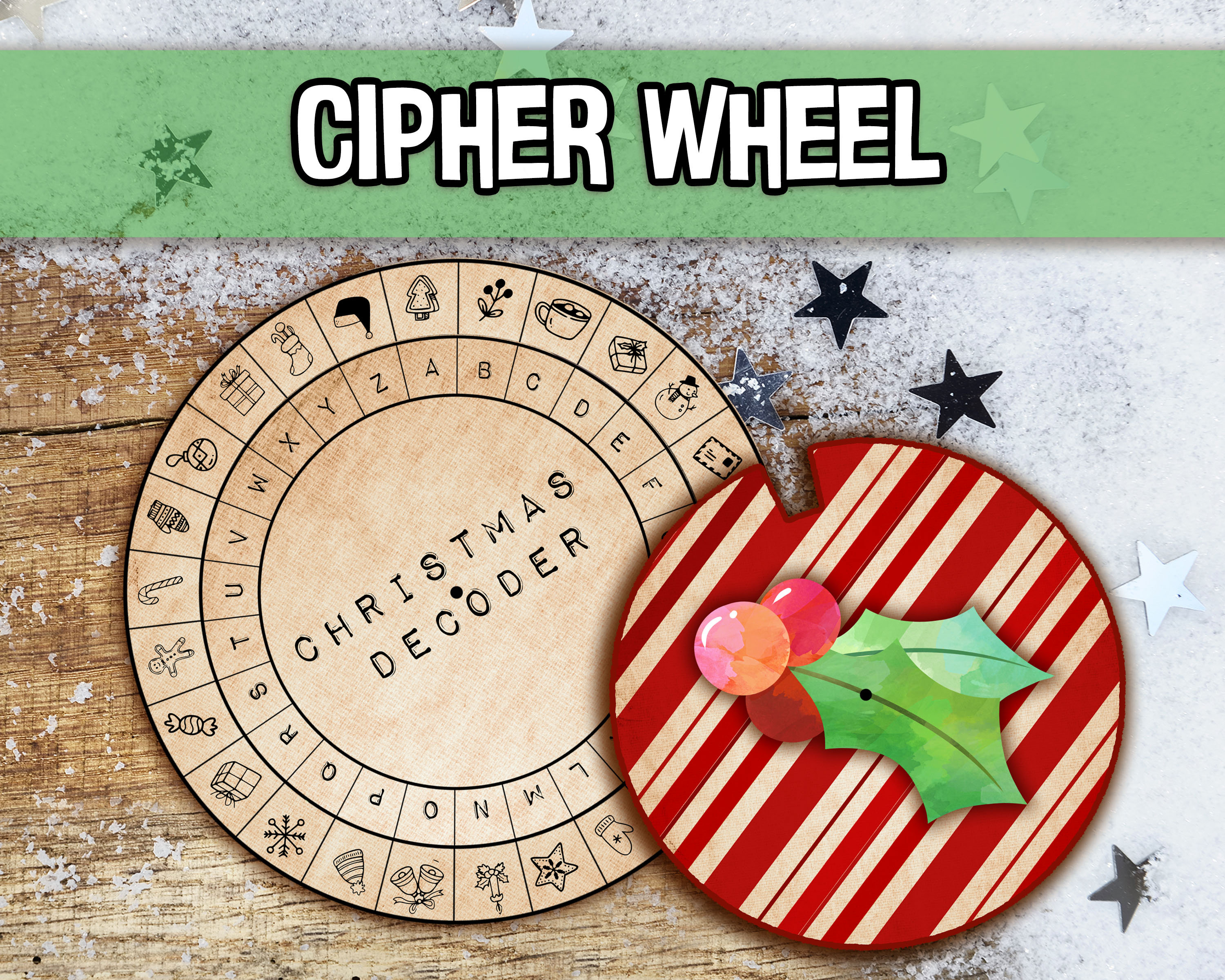 Secret Christmas Message. Cipher Wheel With Editable Message . Make ...