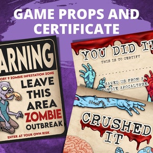 Zombie Escape Room Printable Kit: Halloween Puzzle Game for Kids - Etsy