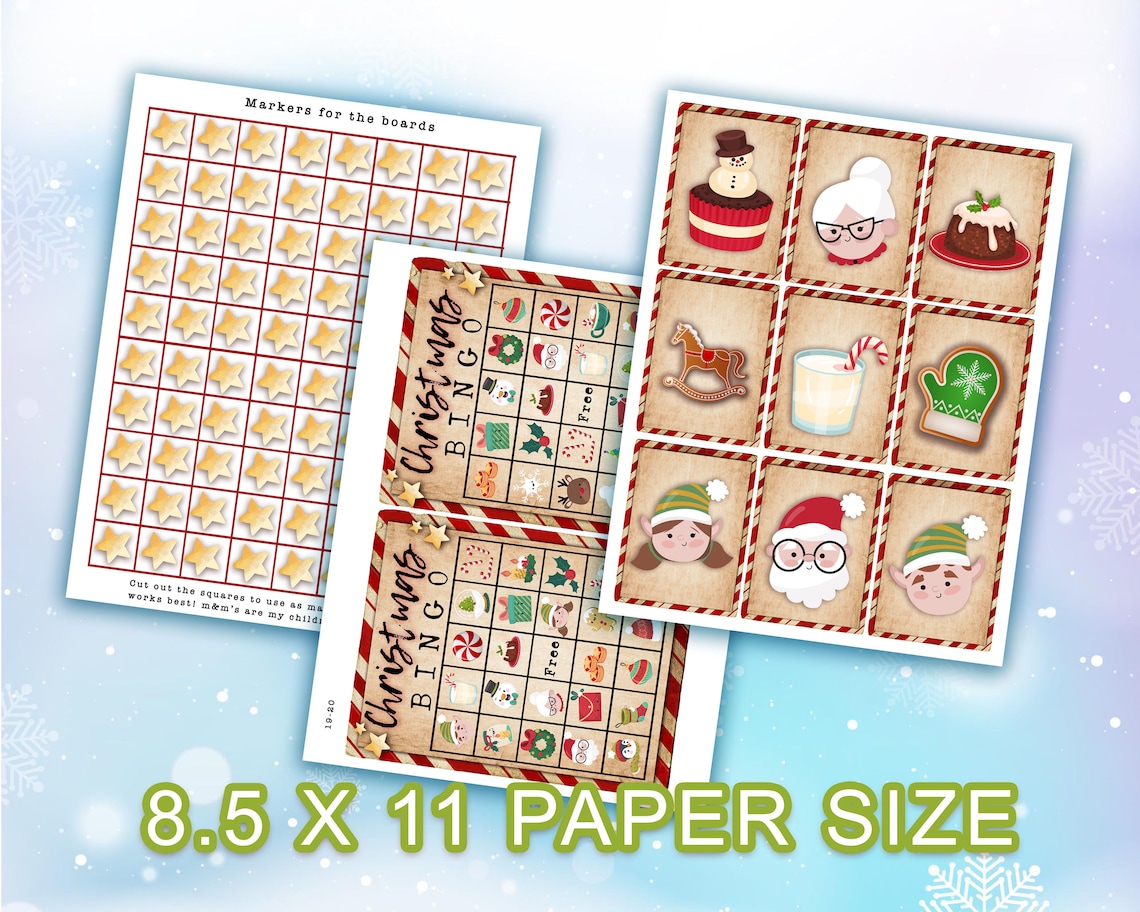 Christmas Bingo. 30 printable bingo cards and | Etsy