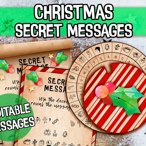 Secret Christmas Message. Cipher Wheel With Editable Message . - Etsy