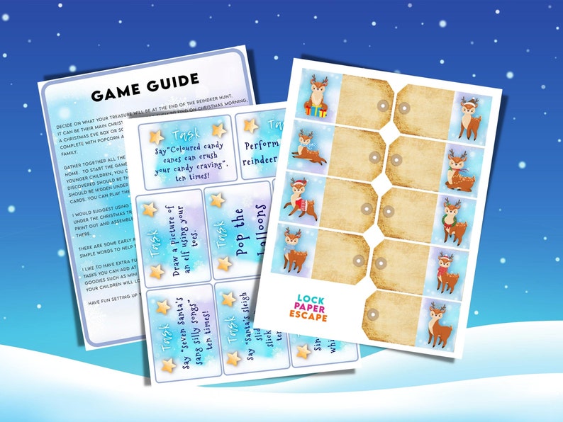 Kids Christmas Scavenger Hunt. Reindeer Treasure Hunt Game. - Etsy