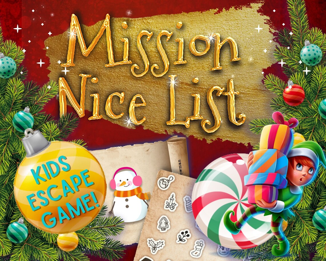 Christmas Escape Room Game for Kids DIY. Escape Room Kit | Etsy UK