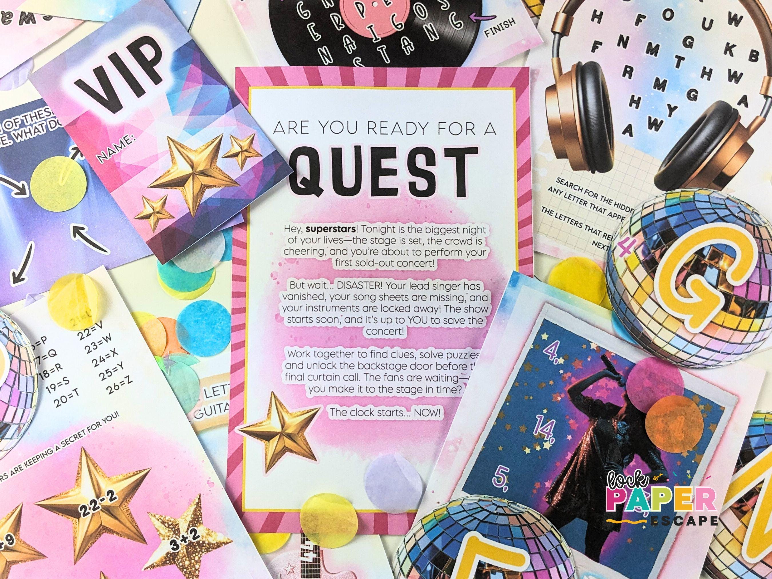 Superstar Fun Escape Room for Kids. Printable Puzzle Game. Birthday ...