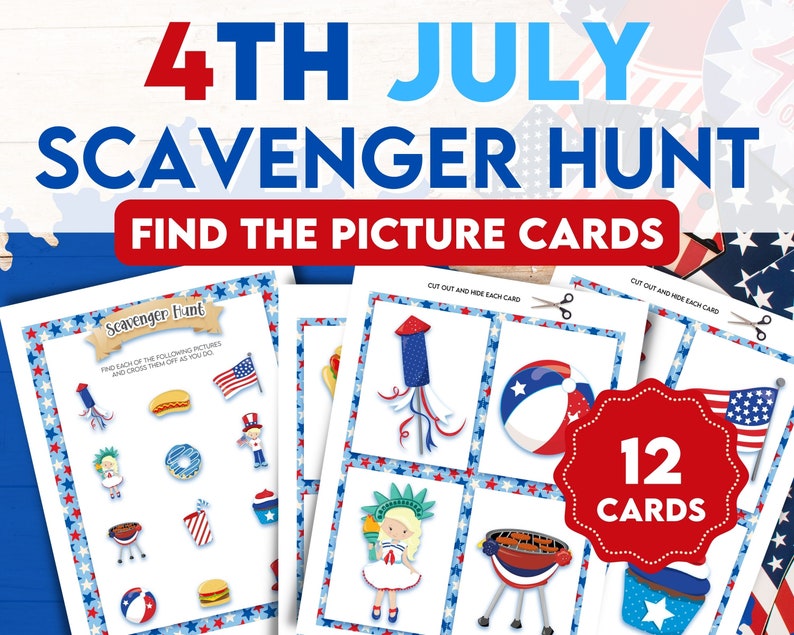 4th of July Scavenger Hunt. Printable Independence Day Fun - Etsy UK
