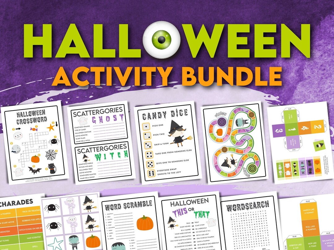 Halloween Activity Bundle: Kids Party Games (digital Download) - Etsy