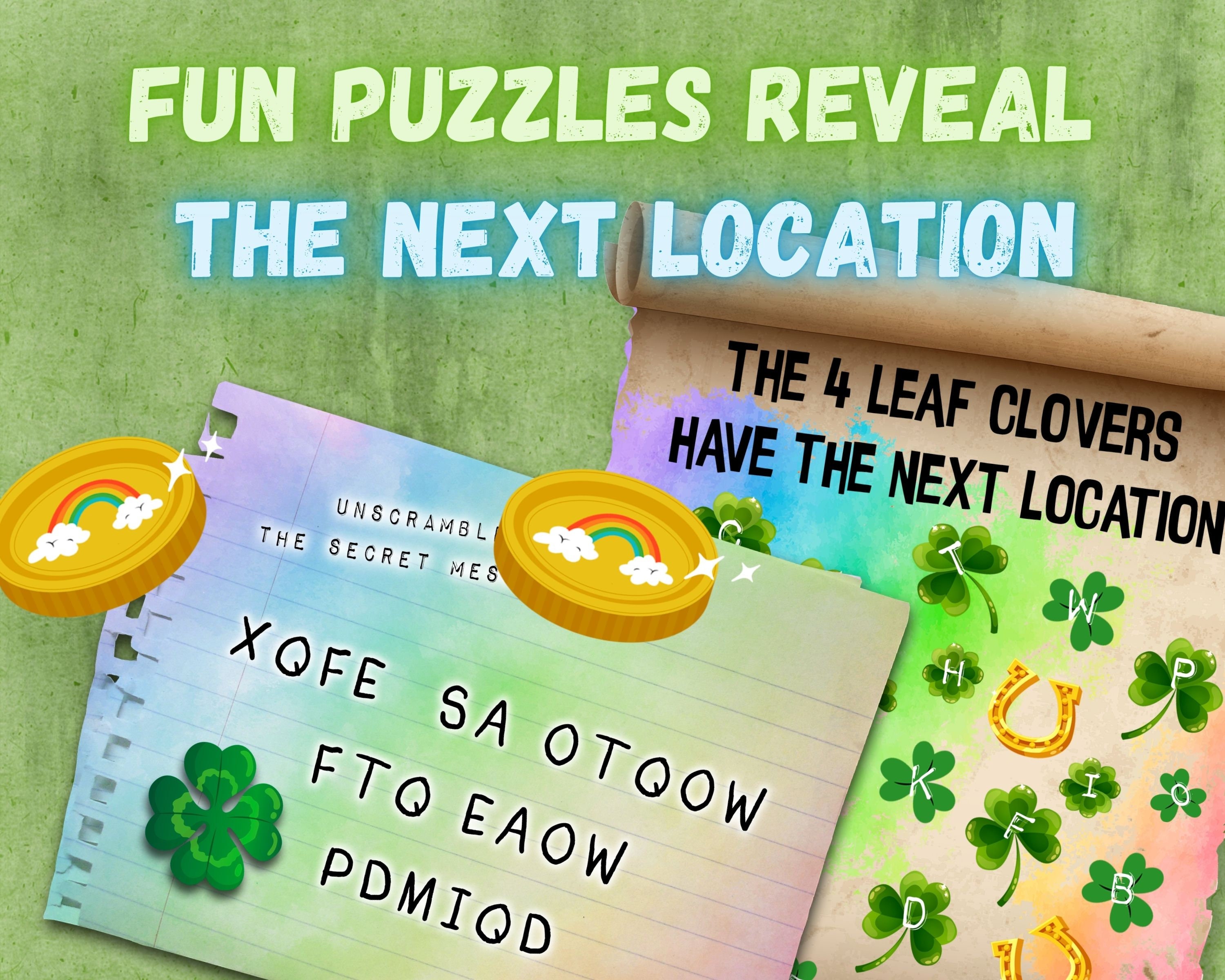 Leprechaun Treasure Hunt. St Patricks Day Scavenger Hunt Clues - Etsy UK