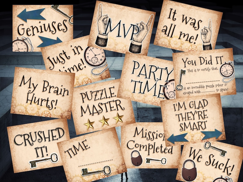 Escape Room Photo Prop Printable. Escape Room Signs Fun Photo Booth ...
