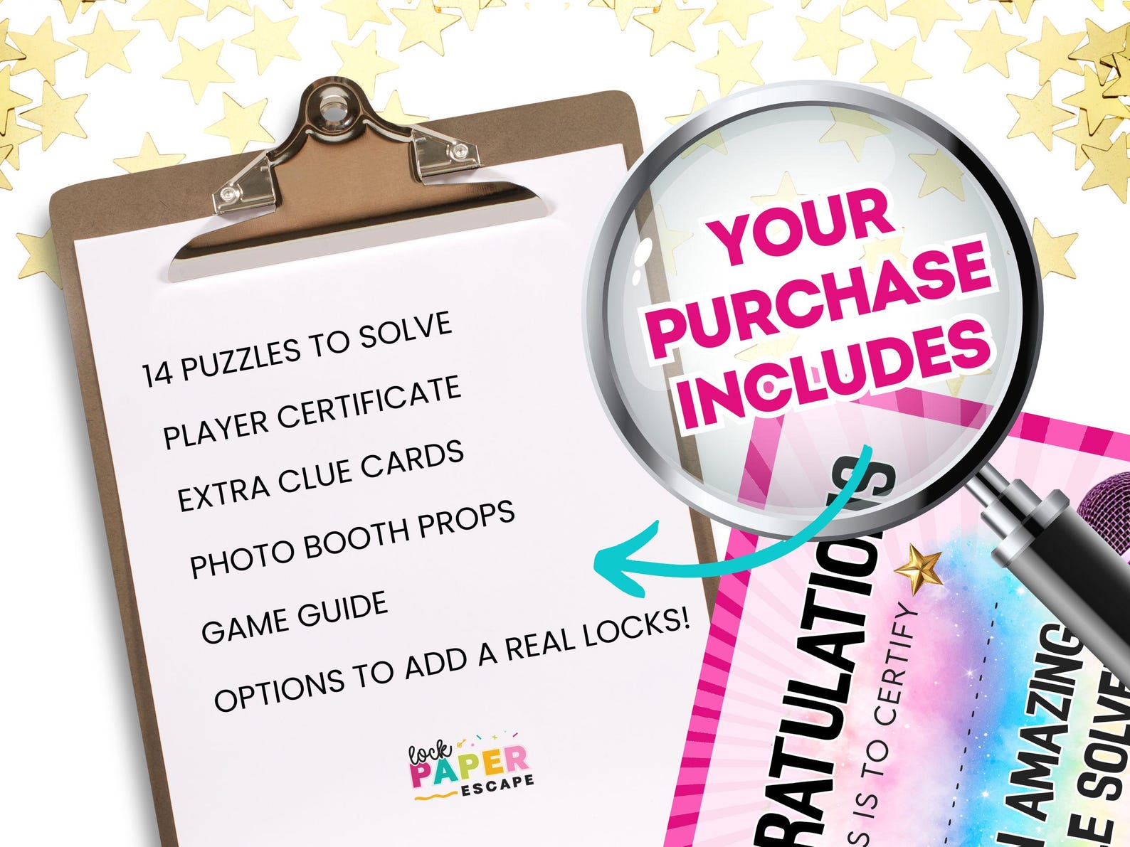 Superstar Fun Escape Room for Kids. Printable Puzzle Game. Birthday ...