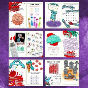 Zombie Halloween Treasure Hunt. Fun Puzzle Party Game, for Tweens and ...