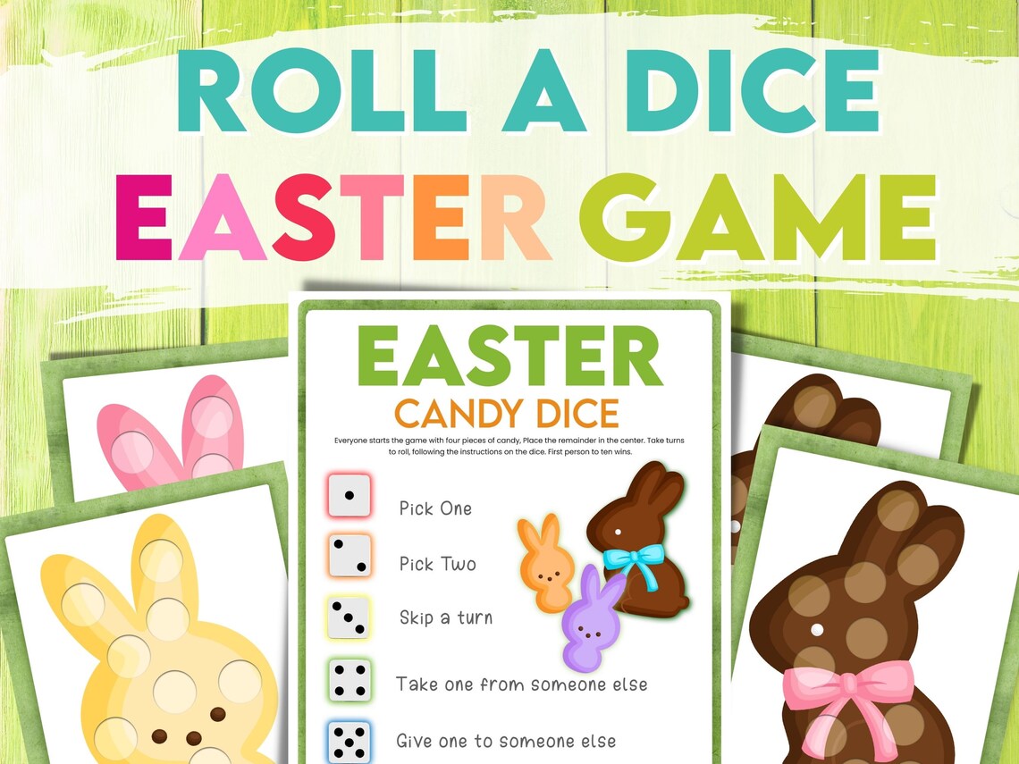 Easter Candy Dice Game: Fun Printable Party Activity (PDF Download) - Etsy
