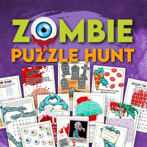 Zombie Halloween Treasure Hunt. Fun Puzzle Party Game, for Tweens and ...