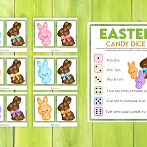 Easter Candy Dice Game. Fun Party Printable! Group Party Candy Game for ...