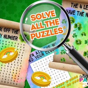 St Patrick's Day Kids Escape Room. Printable Party Game, Cipher Puzzles ...