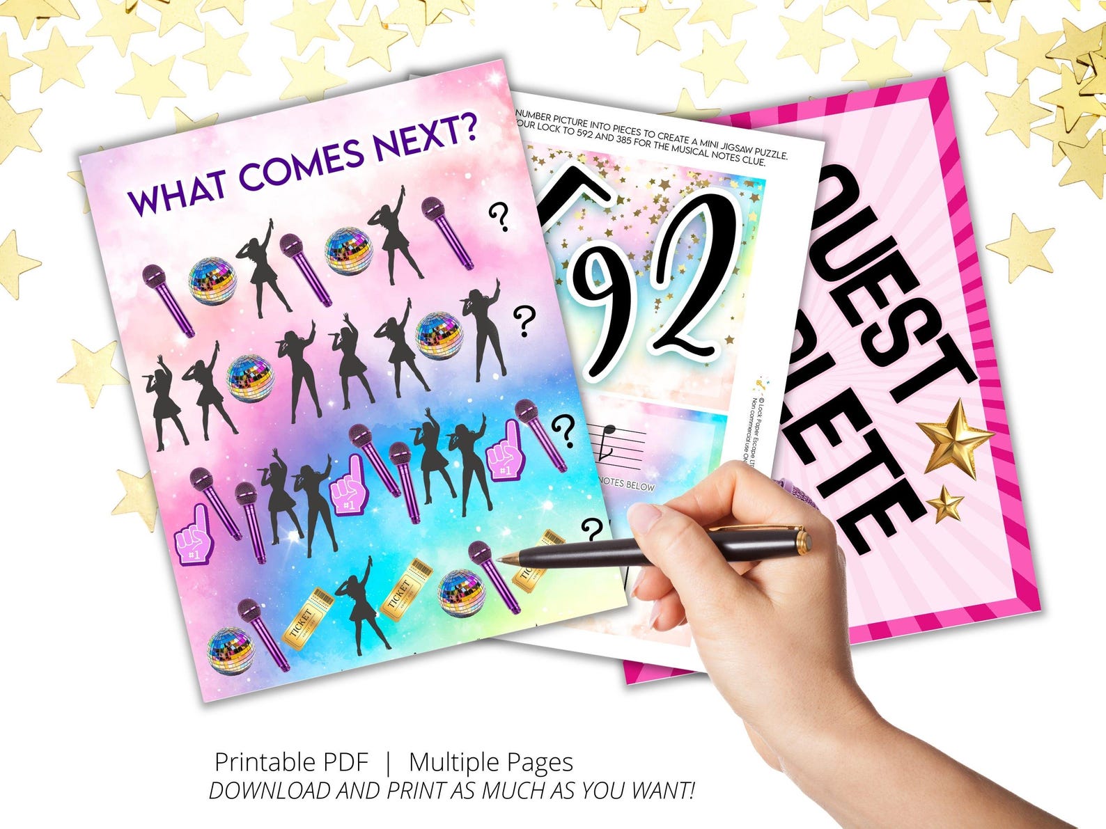Superstar Fun Escape Room for Kids. Printable Puzzle Game. Birthday ...