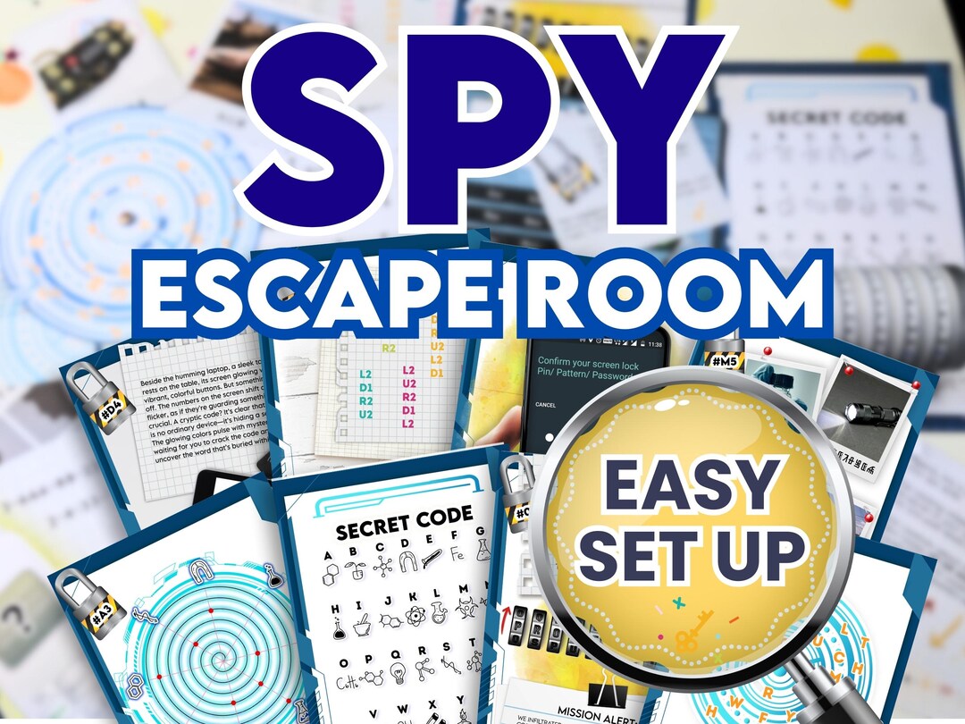 Kids Spy Escape Room, DIY Escape Room Game, Spy Party Activity ...