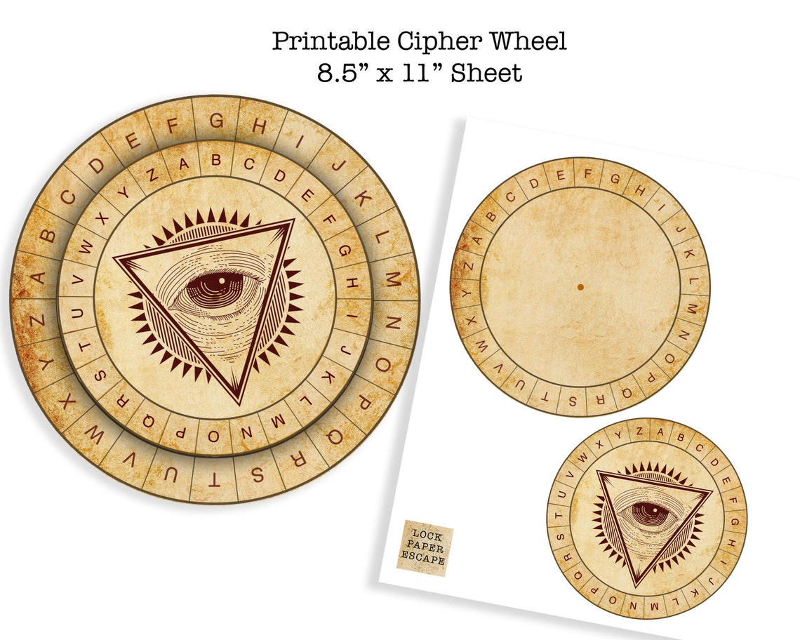 Cipher Wheel Printable Escape Room Prop. Fun Secret Code - Etsy