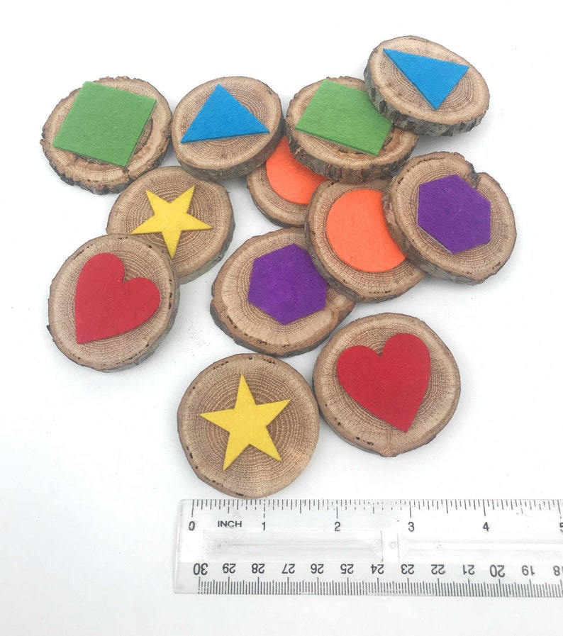 Wooden Geometric Shapes and Colors Memory Game Handmade - Etsy