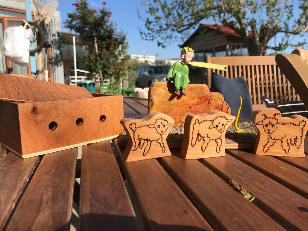 Little Prince Wooden Box With Lambs Enchanting Little Prince Box With ...