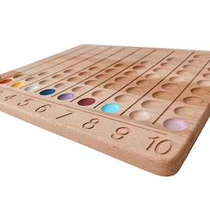 Montessori Numbering Toy, Natural Toy, Counting Skill, Peg Board ...