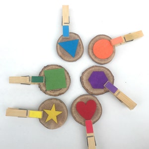 Wooden Geometric Shapes and Colors Memory Game, Handmade Wooden Toy ...