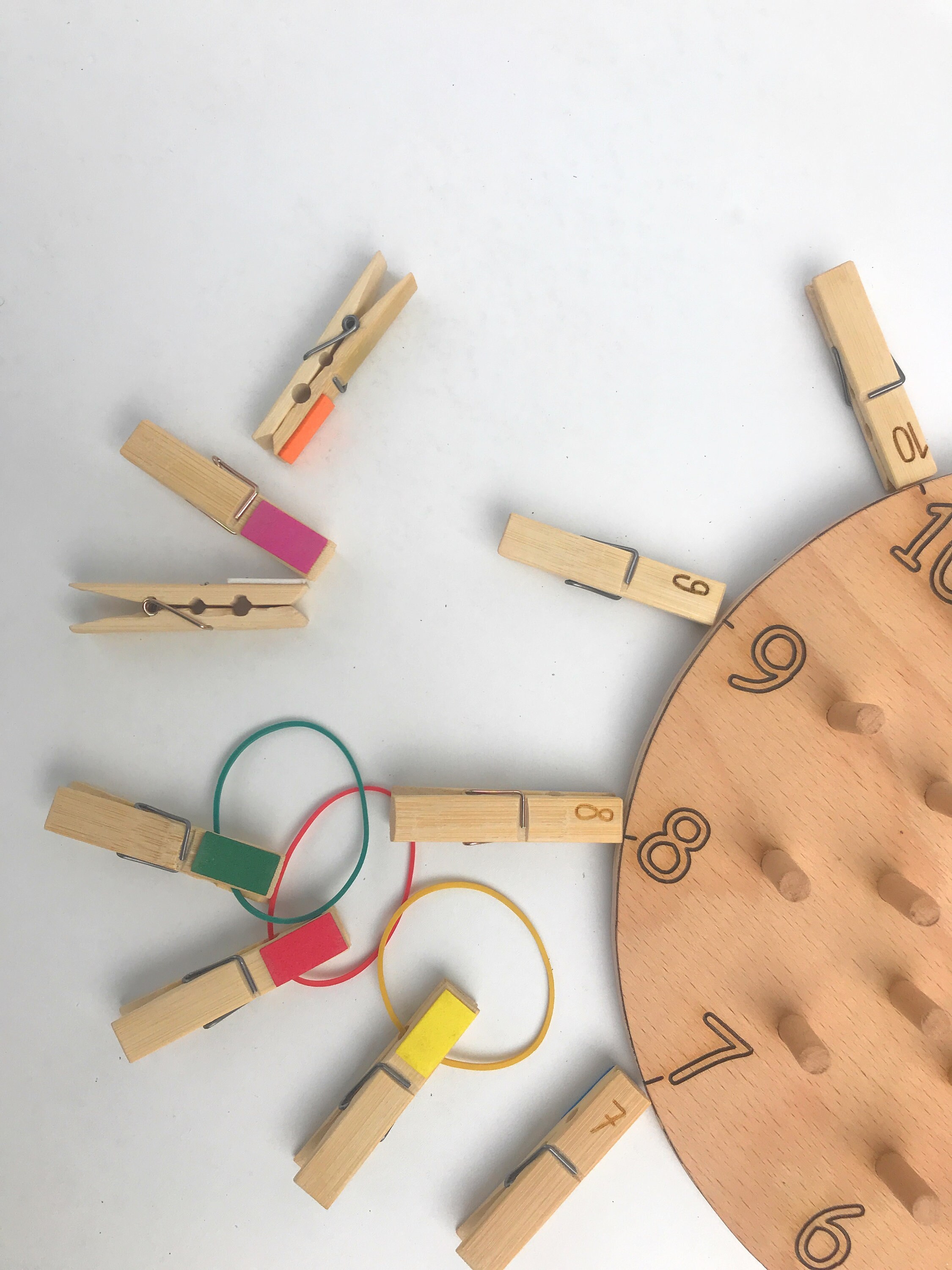 Wooden Numbered Colored Clothespins Educational Toy Learning | Etsy