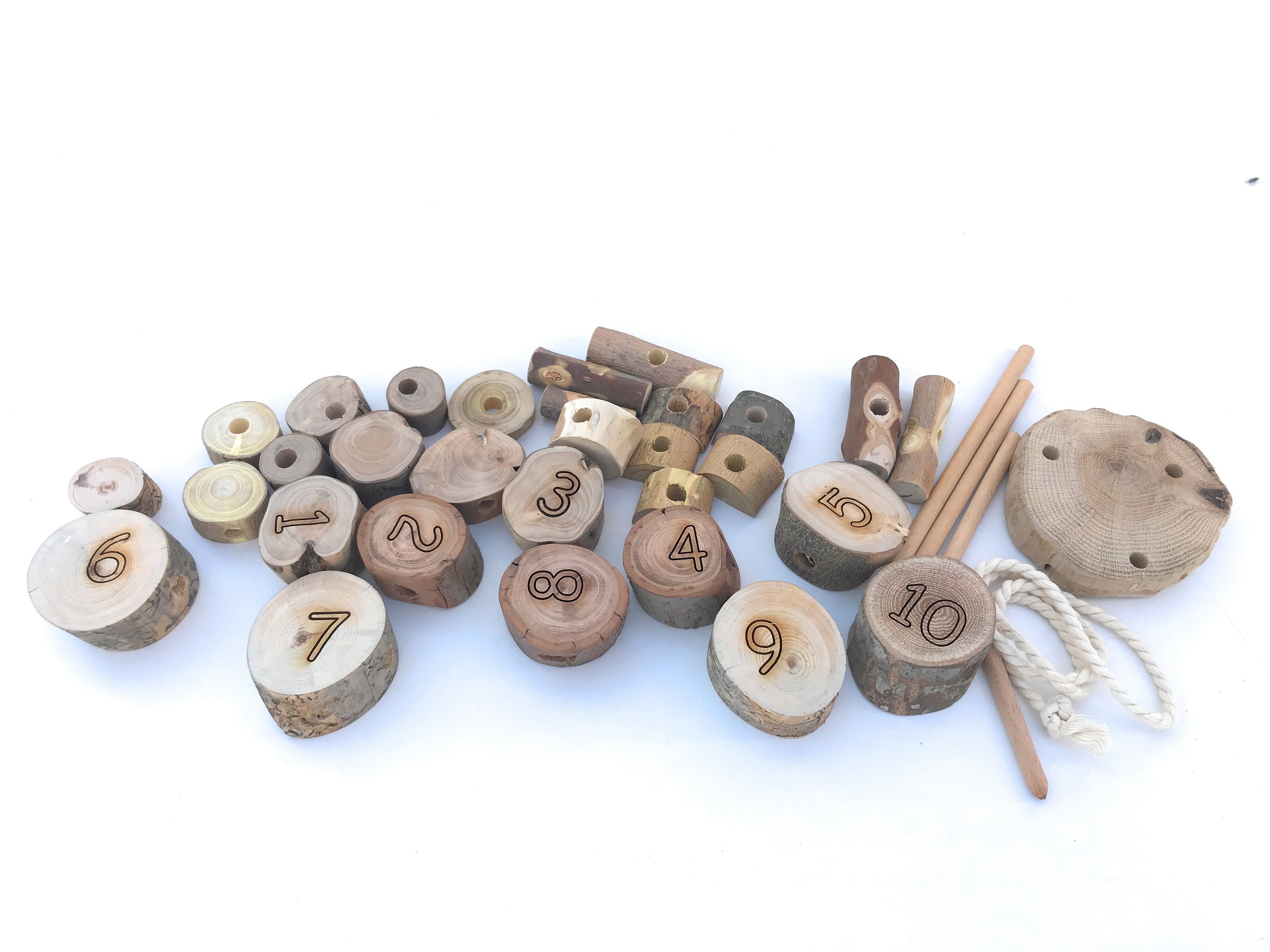 Montessori Math Set Waldorf Classroom Number Lacing Toy | Etsy