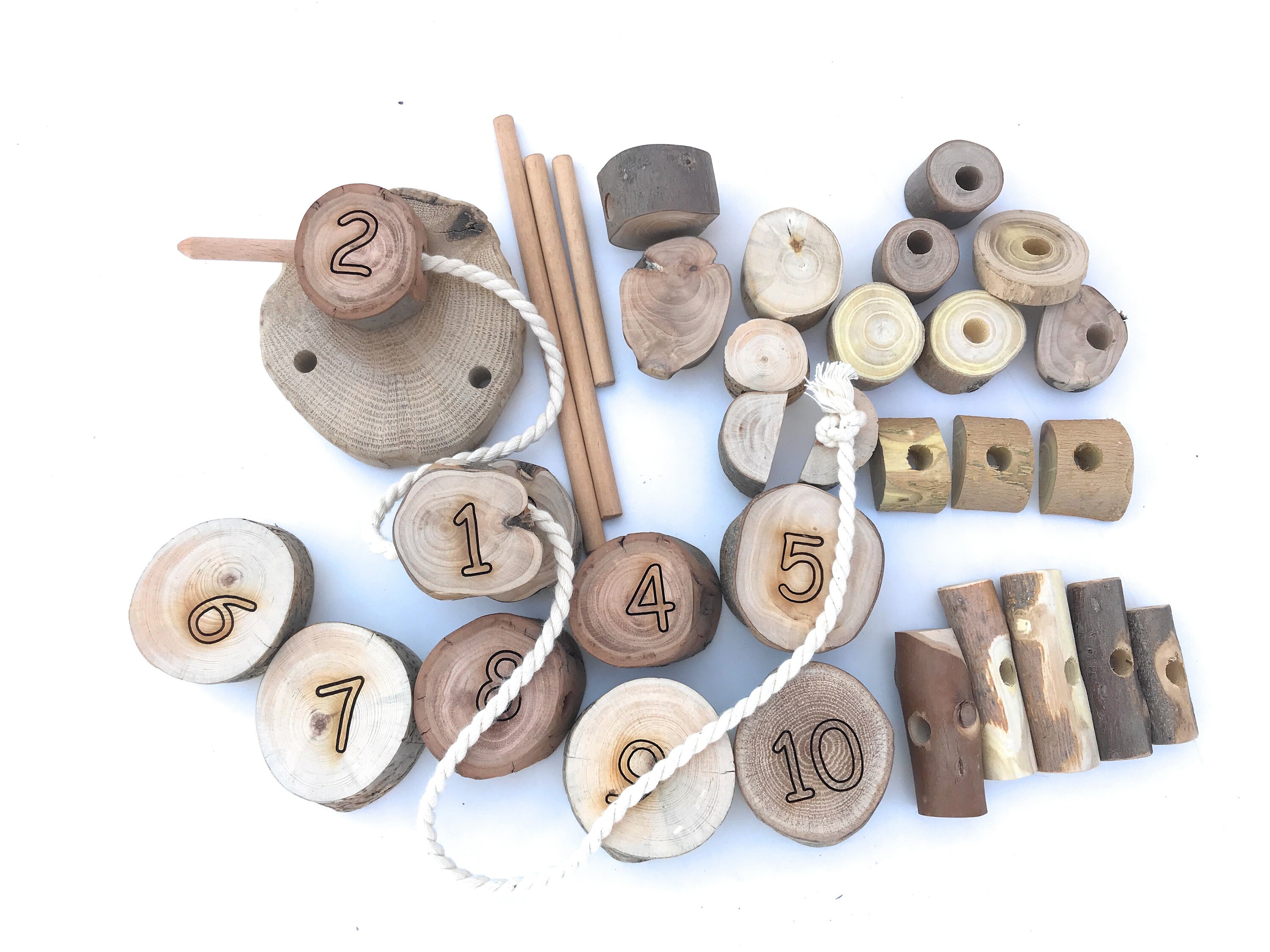 Montessori Math Set Waldorf Classroom Number Lacing Toy | Etsy