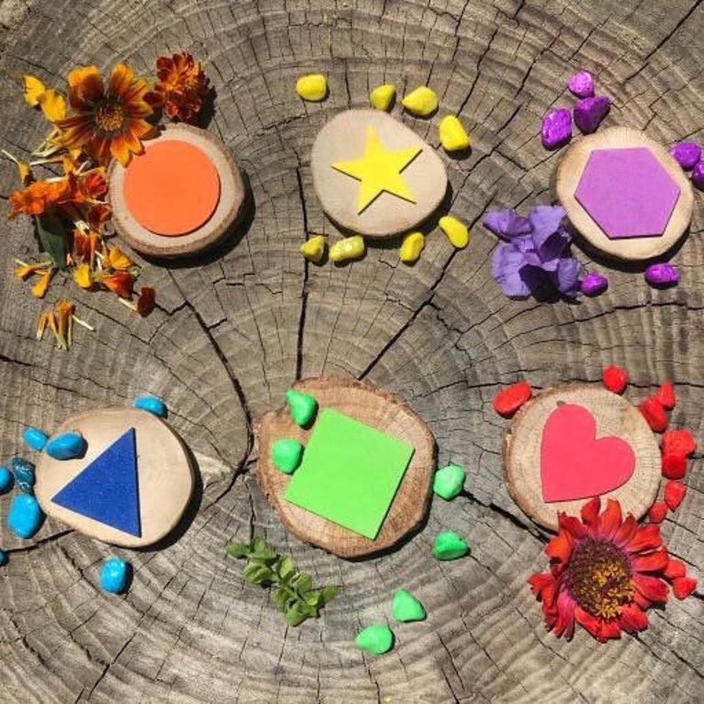 Wooden Geometric Shapes and Colors Memory Game Handmade - Etsy