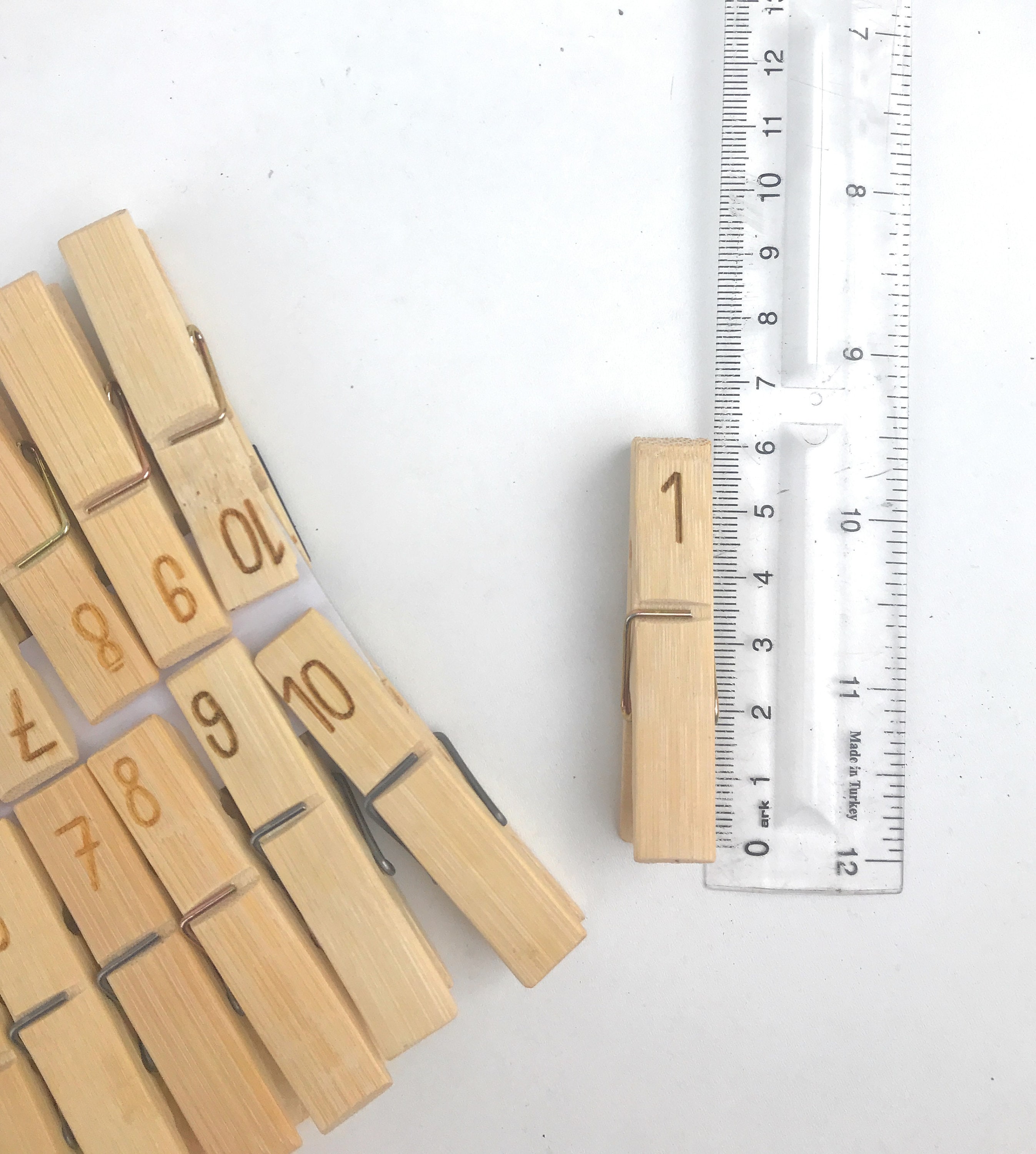 Wooden Numbered Colored Clothespins Educational Toy Learning | Etsy