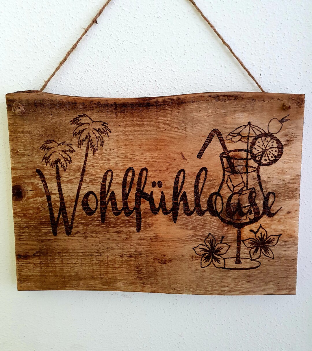 Letrero rústico de madera, letrero colgante, dicho, área de barbacoa ...