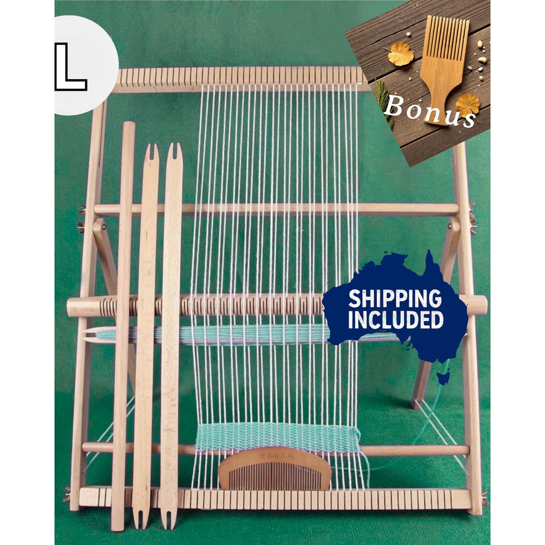 Large Wooden Weaving Loom Kit | 60cm Frame With Tools | DIY Weaving Set ...