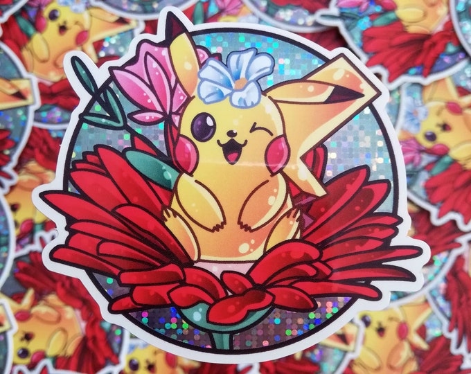 Pokémon Glitter Sticker Pikachu / Glitter Sticker Pikachu - Etsy