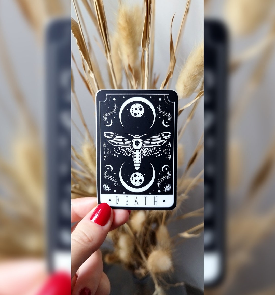 Tarot Death Card Sticker / Halloween Sticker Moth Sticker / Death Tarot ...