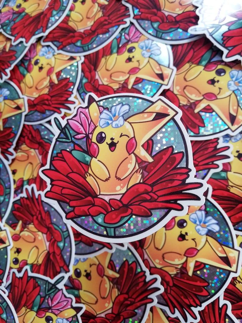Pokémon Glitter Sticker Pikachu / Glitter Sticker Pikachu - Etsy