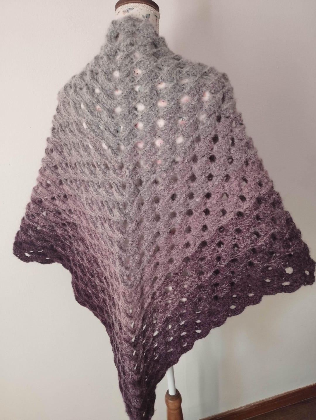 Crochet Mohair Wool Shawl for Woman - Etsy