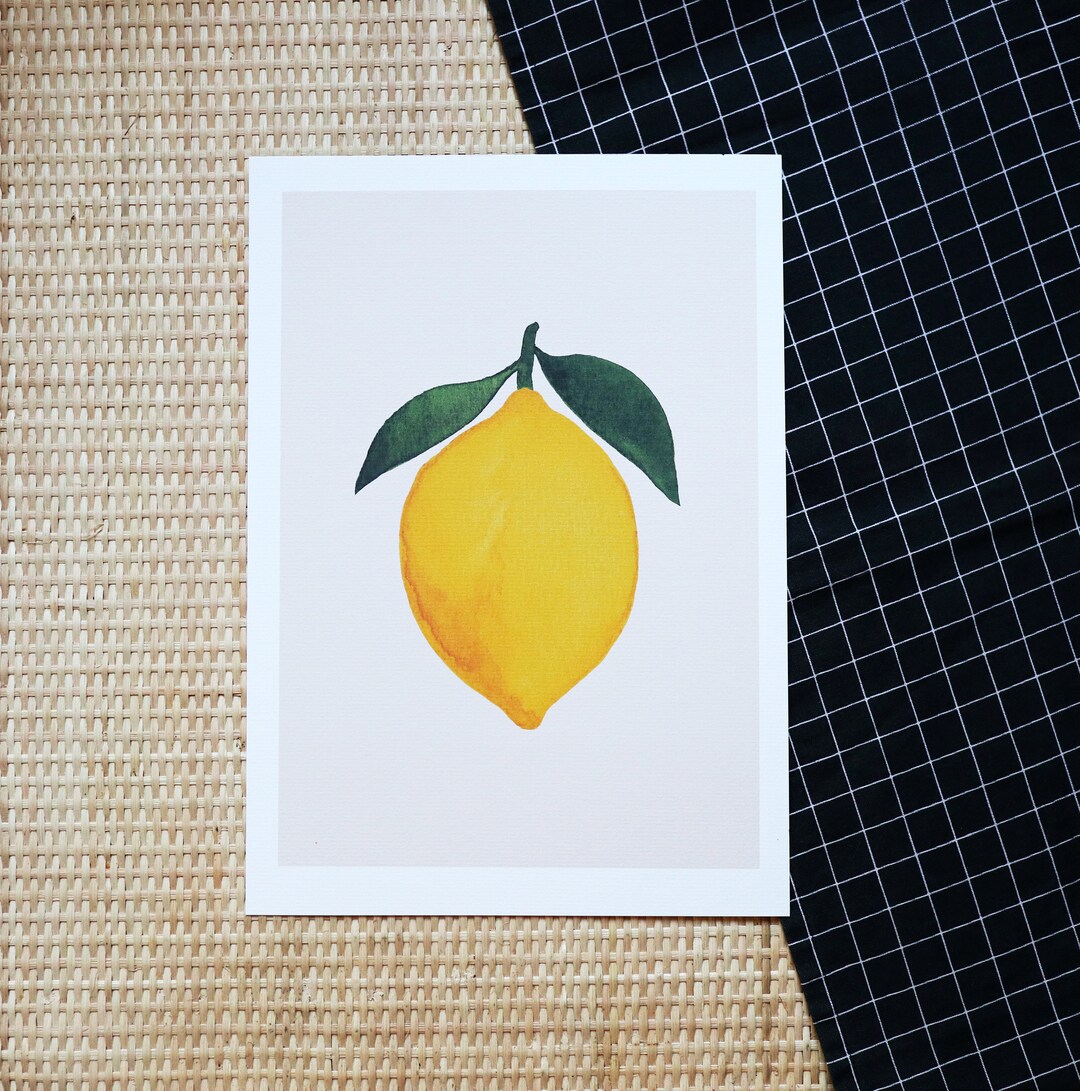 Map/poster citron Watercolor A4, A5, A6 Children's Poster Children's ...