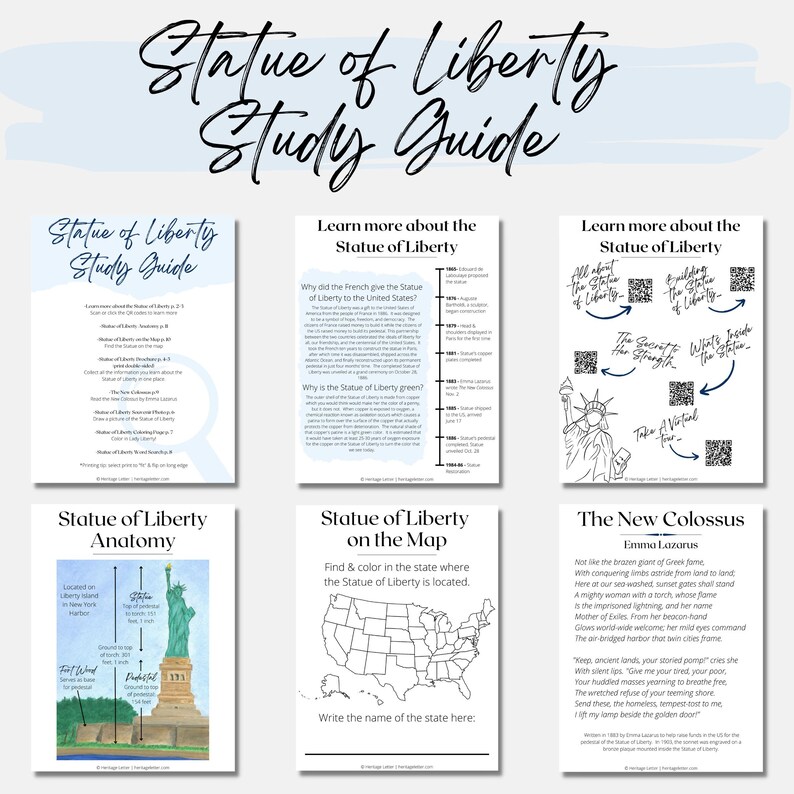 Statue of Liberty Unit Study, Statue of Liberty, Learning Activity ...